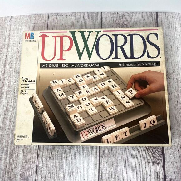 Games | Upwords 3d Word Board Game 1988 Upwards Milton Bradley Cib ...